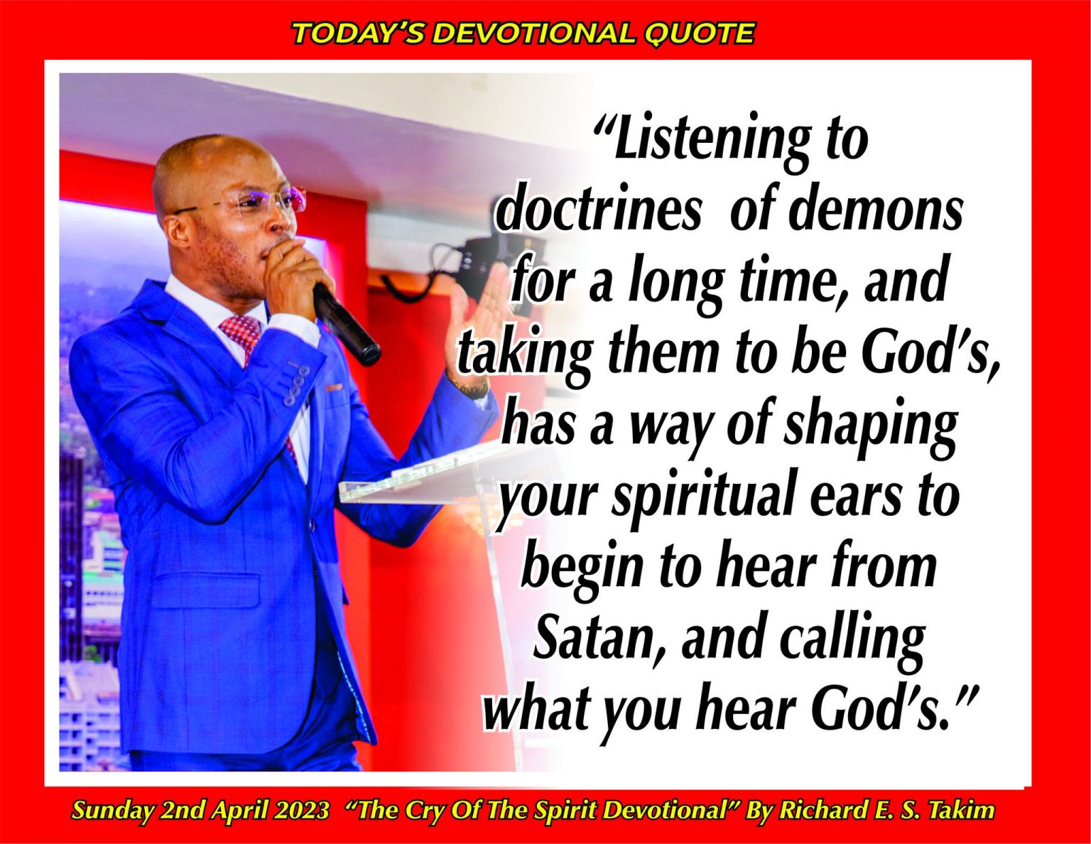 THE CRY OF THE SPIRIT DEVOTIONALS – BY RICHARD E. S. TAKIM - THE CRY OF ...